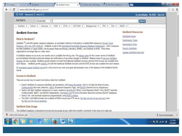 Nucleic Acid Databases (NDB ) of bioinformatics pptx | PPTX | Databases | Computer Software and ...