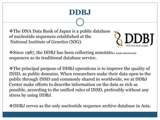 Nucleic Acid Databases (NDB ) of bioinformatics pptx | PPTX