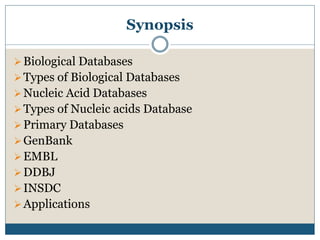 Nucleic Acid Databases (NDB ) of bioinformatics pptx | PPTX