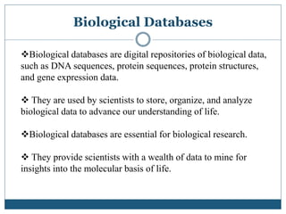 Nucleic Acid Databases (NDB ) of bioinformatics pptx | PPT