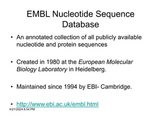 Nucleic_Acid_Databases, Bioinformatics, genome | PPT