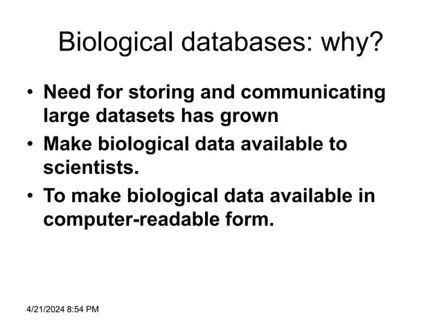 Nucleic_Acid_Databases, Bioinformatics, genome | PPT | Databases | Computer Software and ...