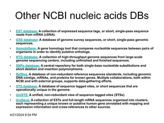 Nucleic_Acid_Databases, Bioinformatics, genome | PPT