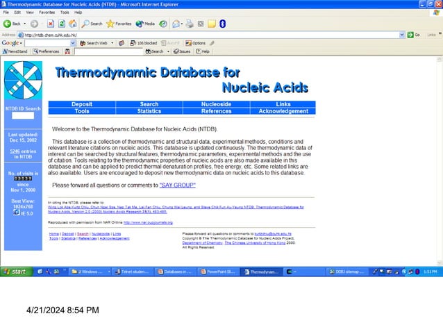 Nucleic_Acid_Databases, Bioinformatics, genome | PPT | Databases | Computer Software and ...