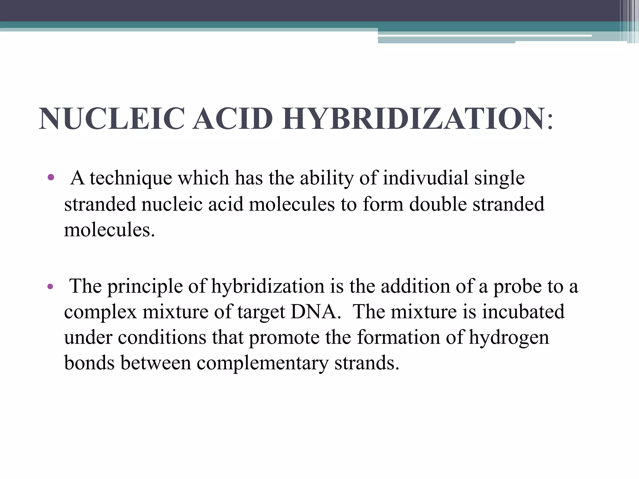Nucleic acid hybridization | PPTX