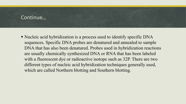 Nucleic acid hybridization | PPTX | Chemistry | Science