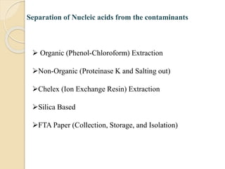 NUCLEIC ACID ISOLATION PROTOCOLS | PPTX