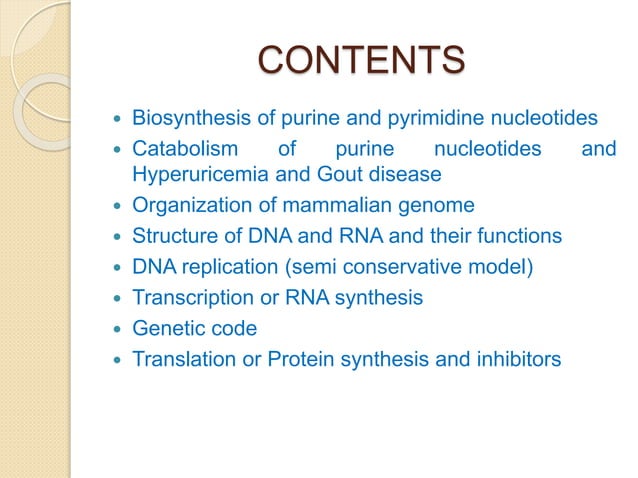 Nucleic acid metabolism and genetic information transfer | PPTX