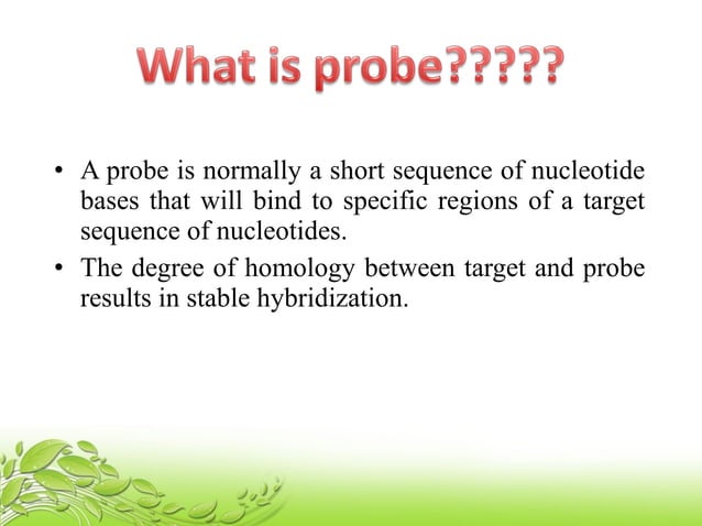 Nucleic acid probes | PPT | Chemistry | Science