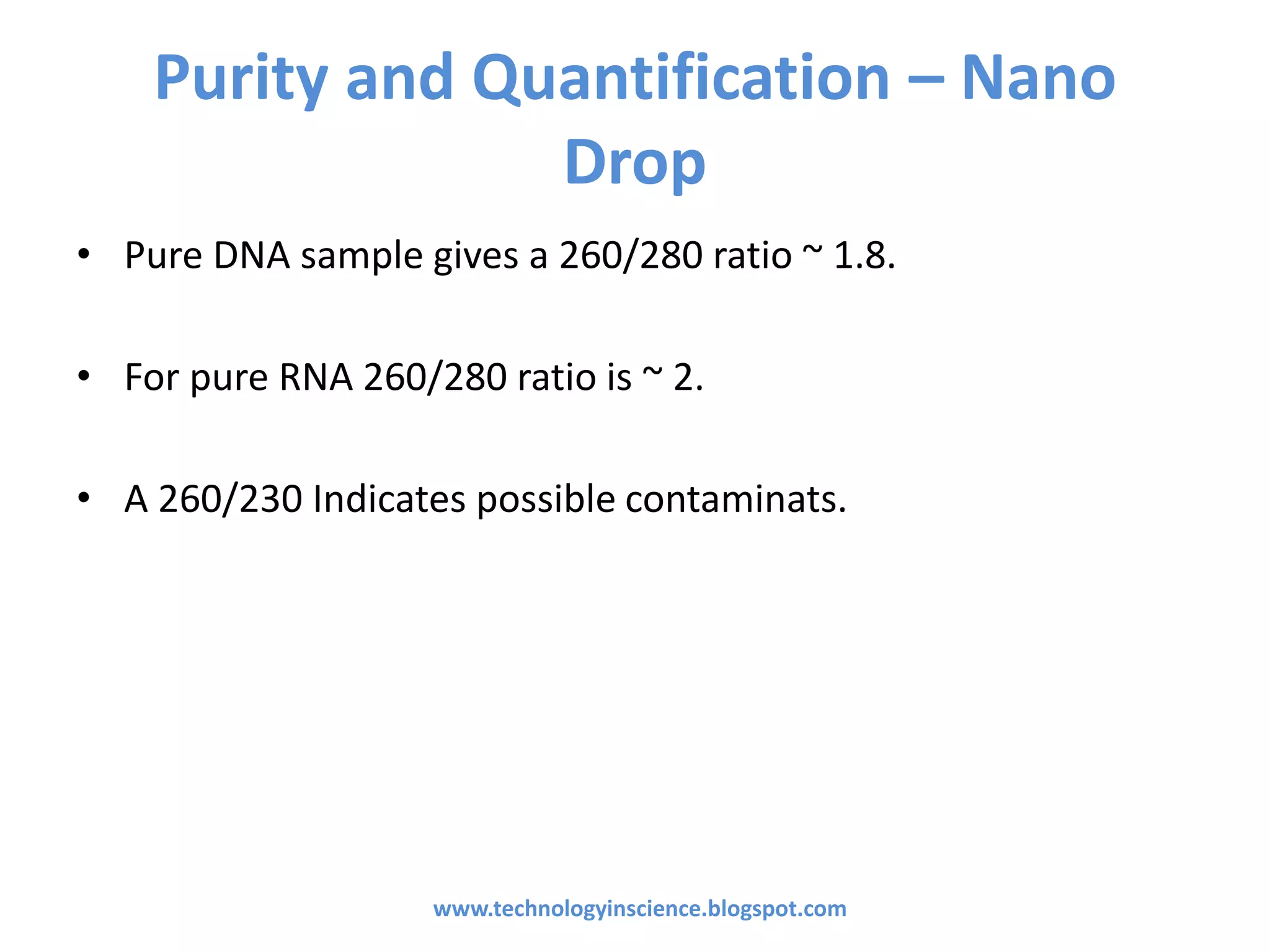 Nucleic Acid Quantification Methods - DNA / RNA Quantification | PPTX