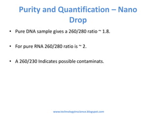 Nucleic Acid Quantification Methods - DNA / RNA Quantification | PPTX