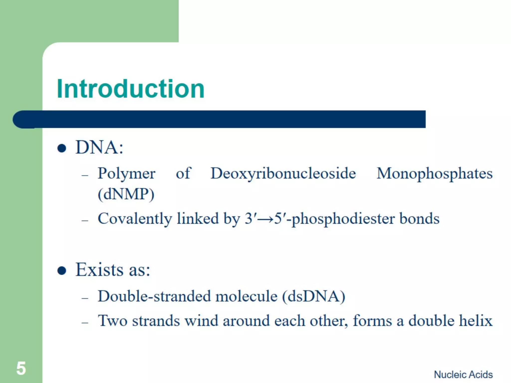Introduction to Nucleic acids (Biochemistry) | PDF