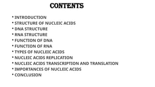 nucleic acids.pptx from west bengal university | PPTX