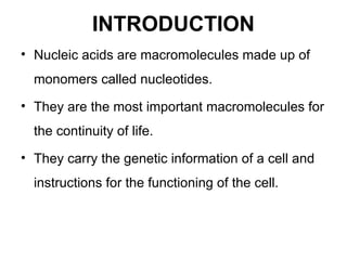 NUCLEIC_ACIDS notes for lecture and point | PPT
