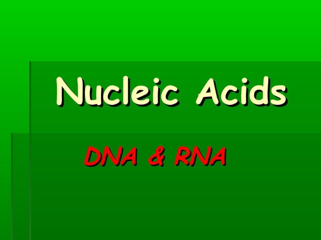Nucleic acids | PPT | Genetics | Science