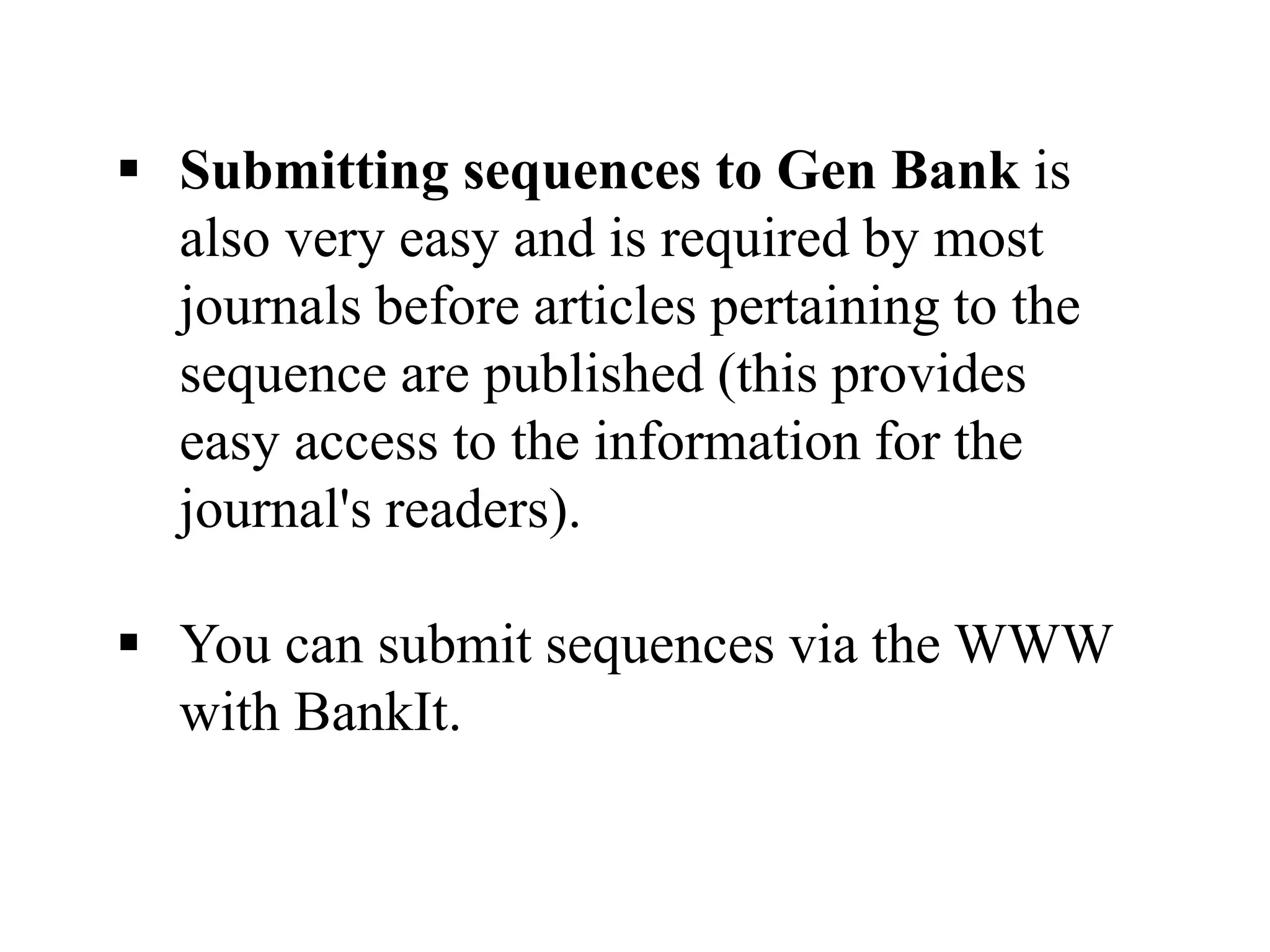 Nucleic Acid Sequence databases | PDF