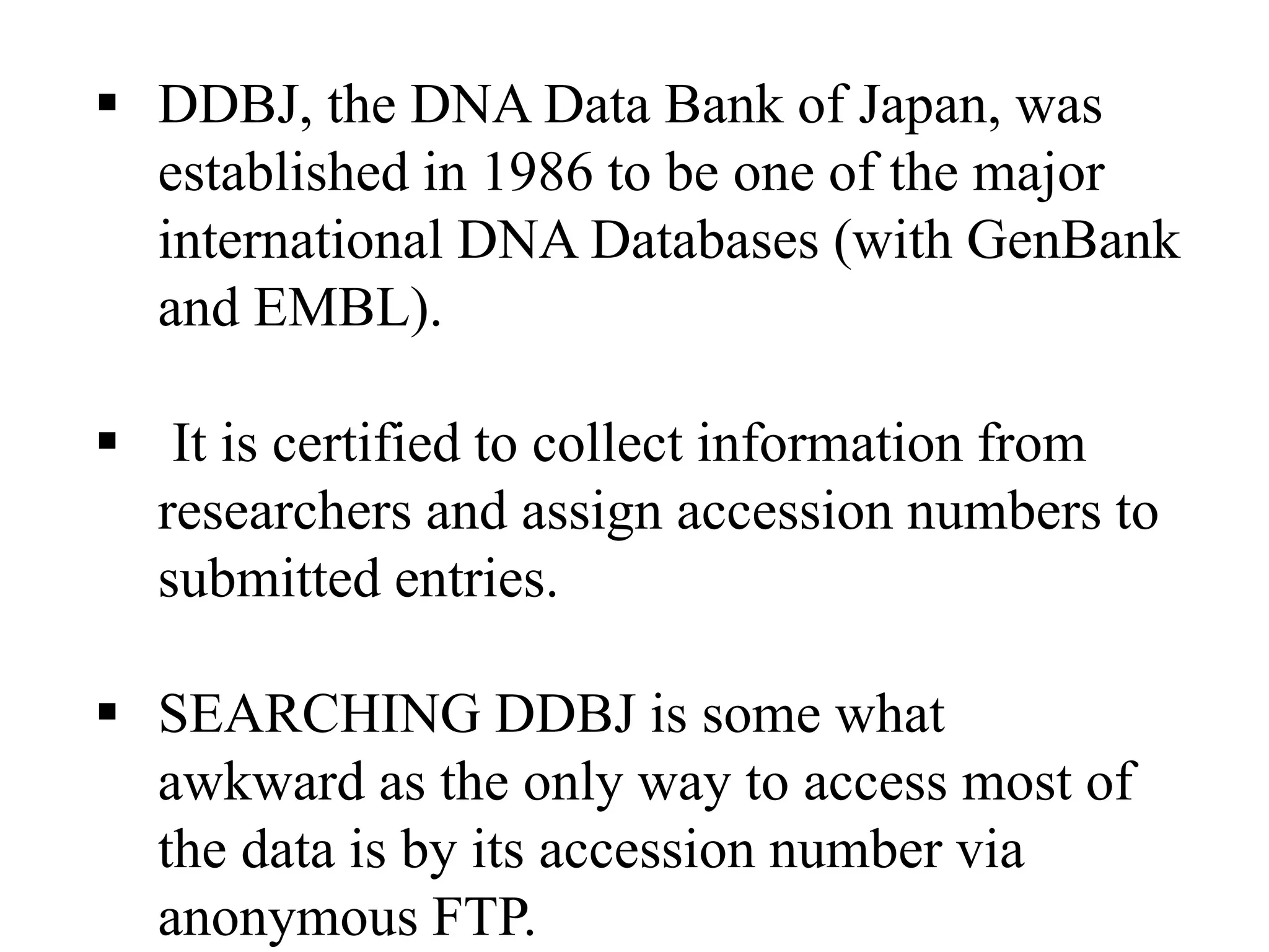 Nucleic Acid Sequence databases | PDF