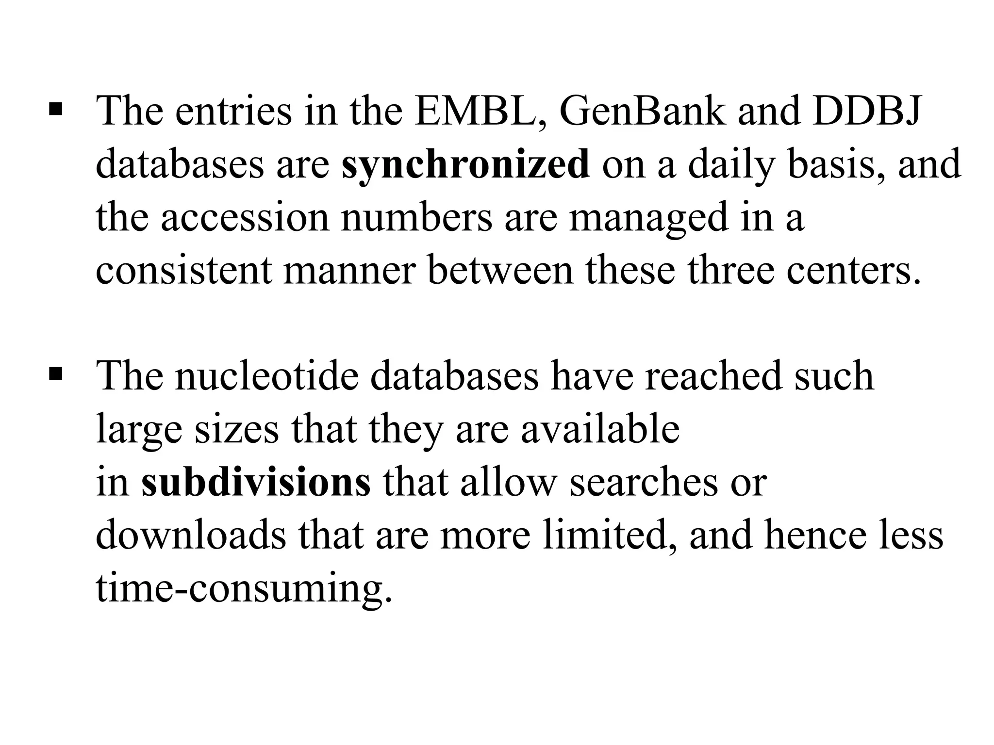 Nucleic Acid Sequence databases | PDF
