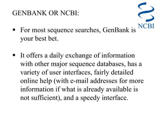 Nucleic Acid Sequence databases | PDF