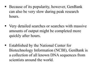 Nucleic Acid Sequence databases | PDF
