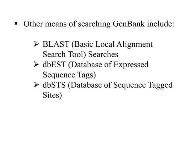 Nucleic Acid Sequence databases | PDF
