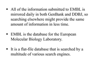 Nucleic Acid Sequence databases | PDF