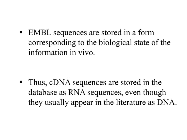 Nucleic Acid Sequence databases | PDF