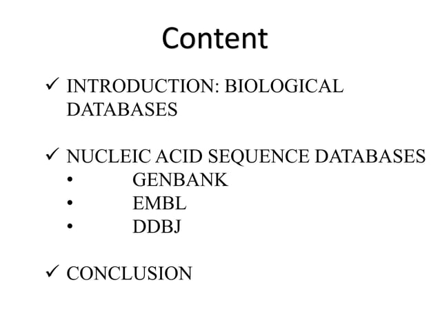 Nucleic Acid Sequence databases | PDF