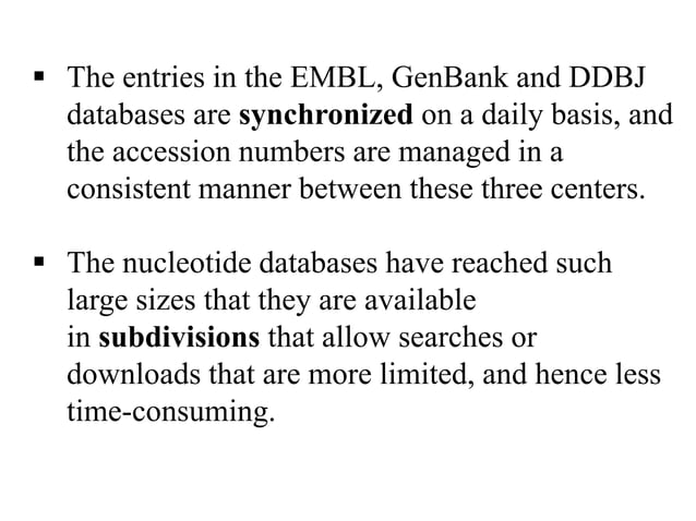 Nucleic Acid Sequence databases | PDF