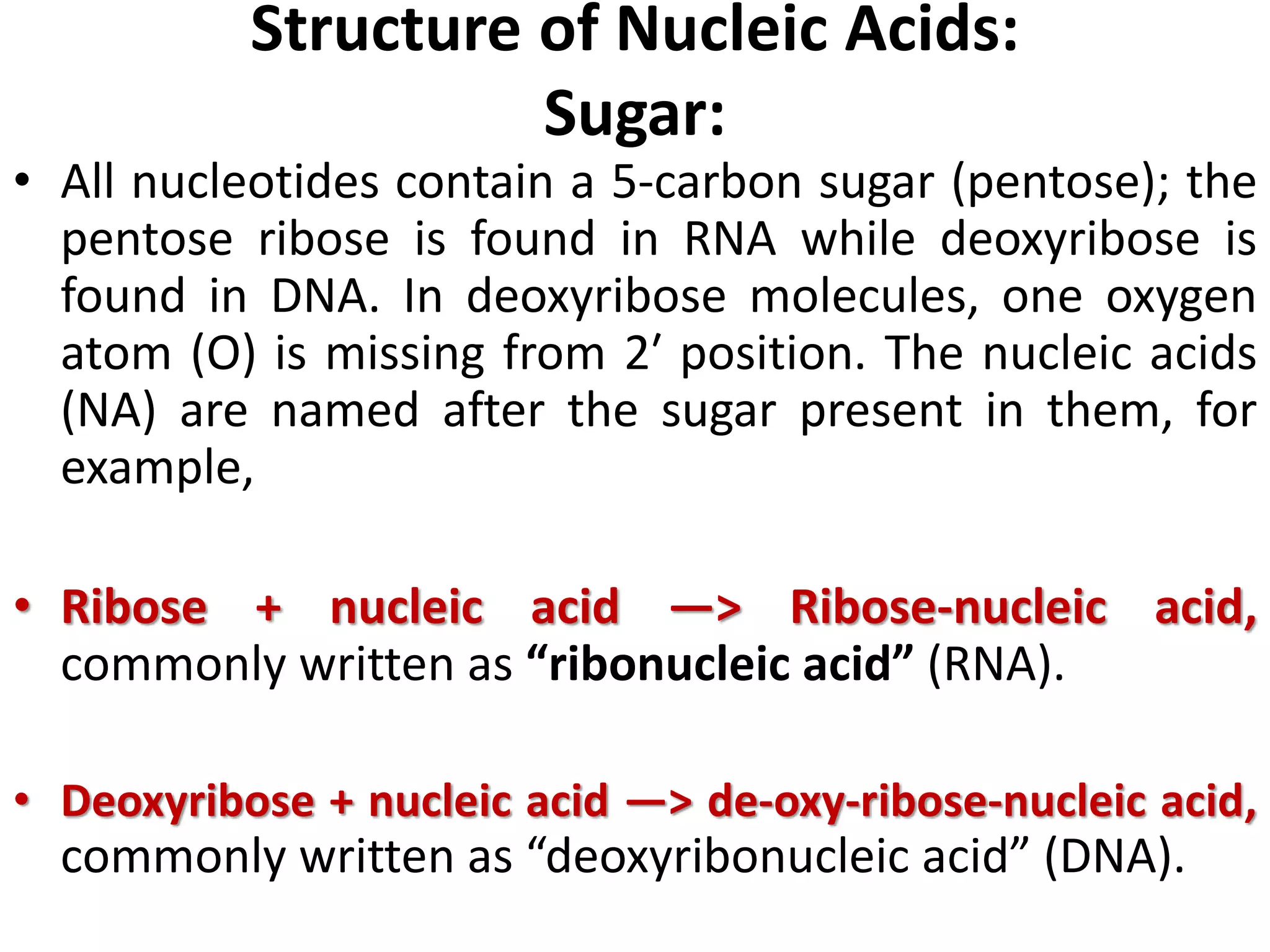 Nucleic acids meaning and structure macromolecules | PPTX