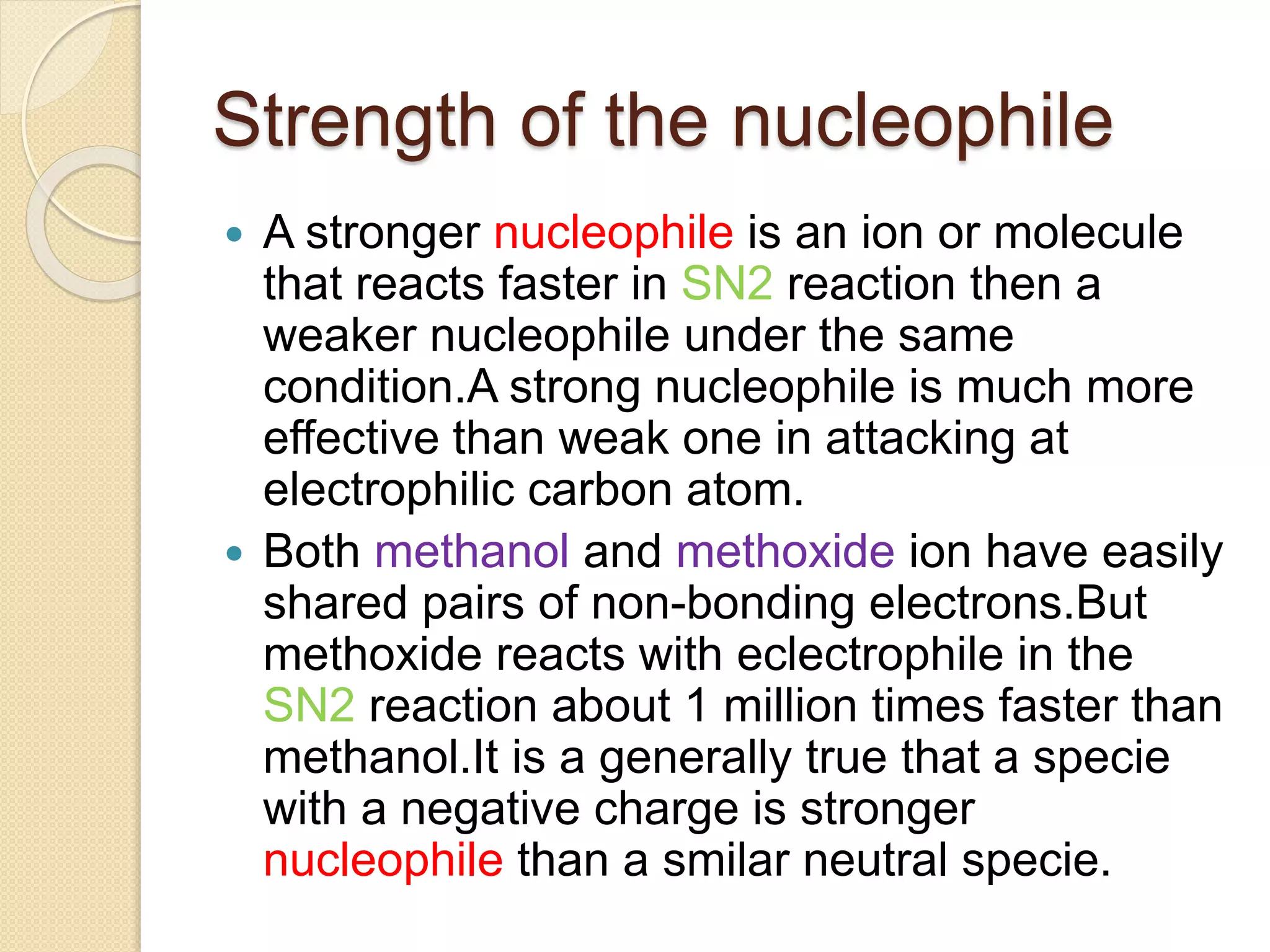 Nucleophile and nucleophilicity | PPTX