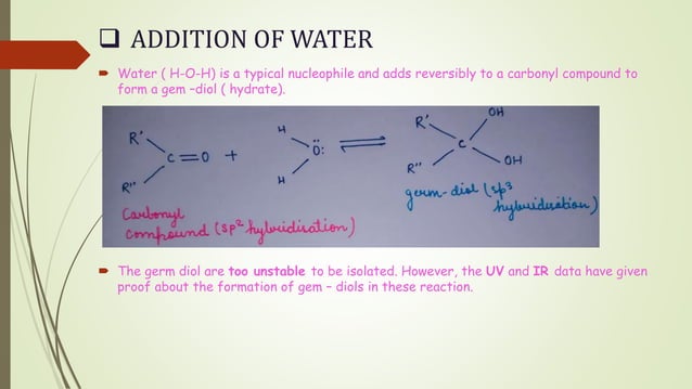 Nucleophilic Addition of carbonyl compounds.pptx | Chemistry | Science
