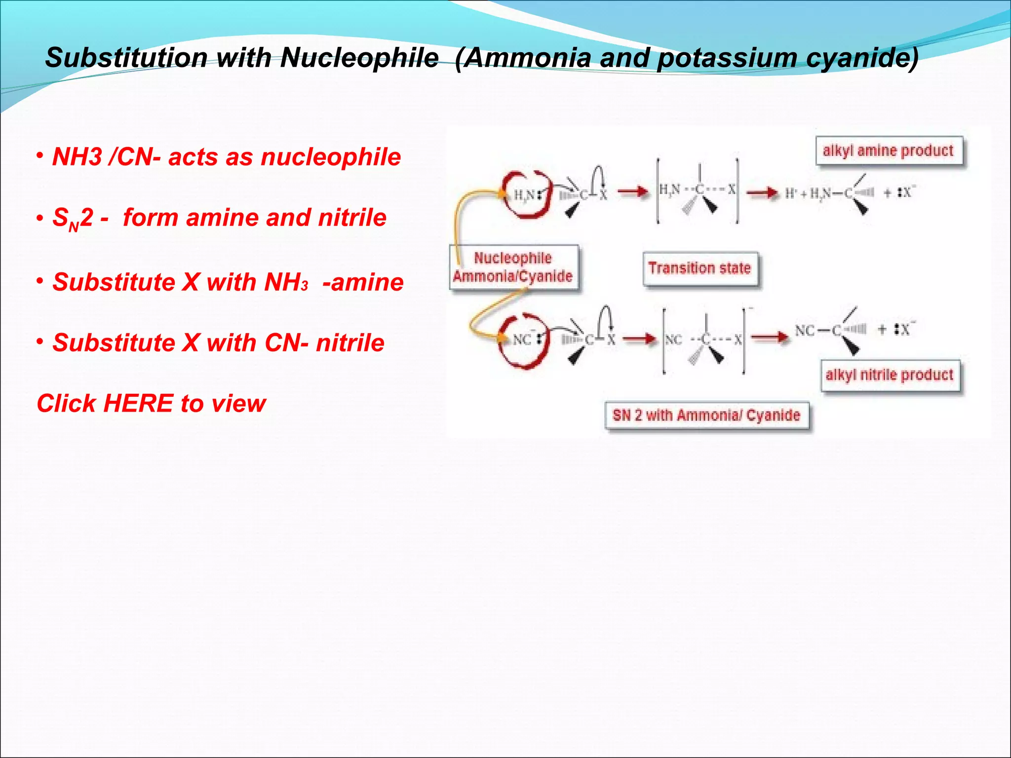 Nucleophilic substitution sn1 sn2 nucleophile halogenoalkane in organic chemistry | PPT