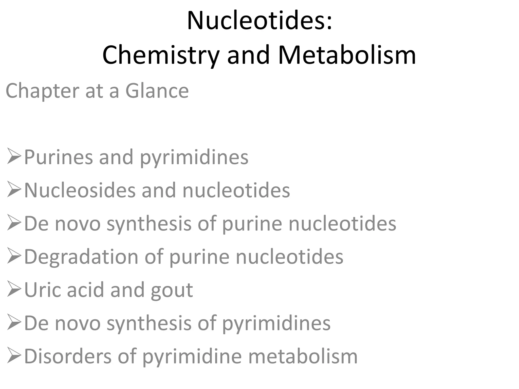 Nucleotides chemistry and metabolism | PPTX