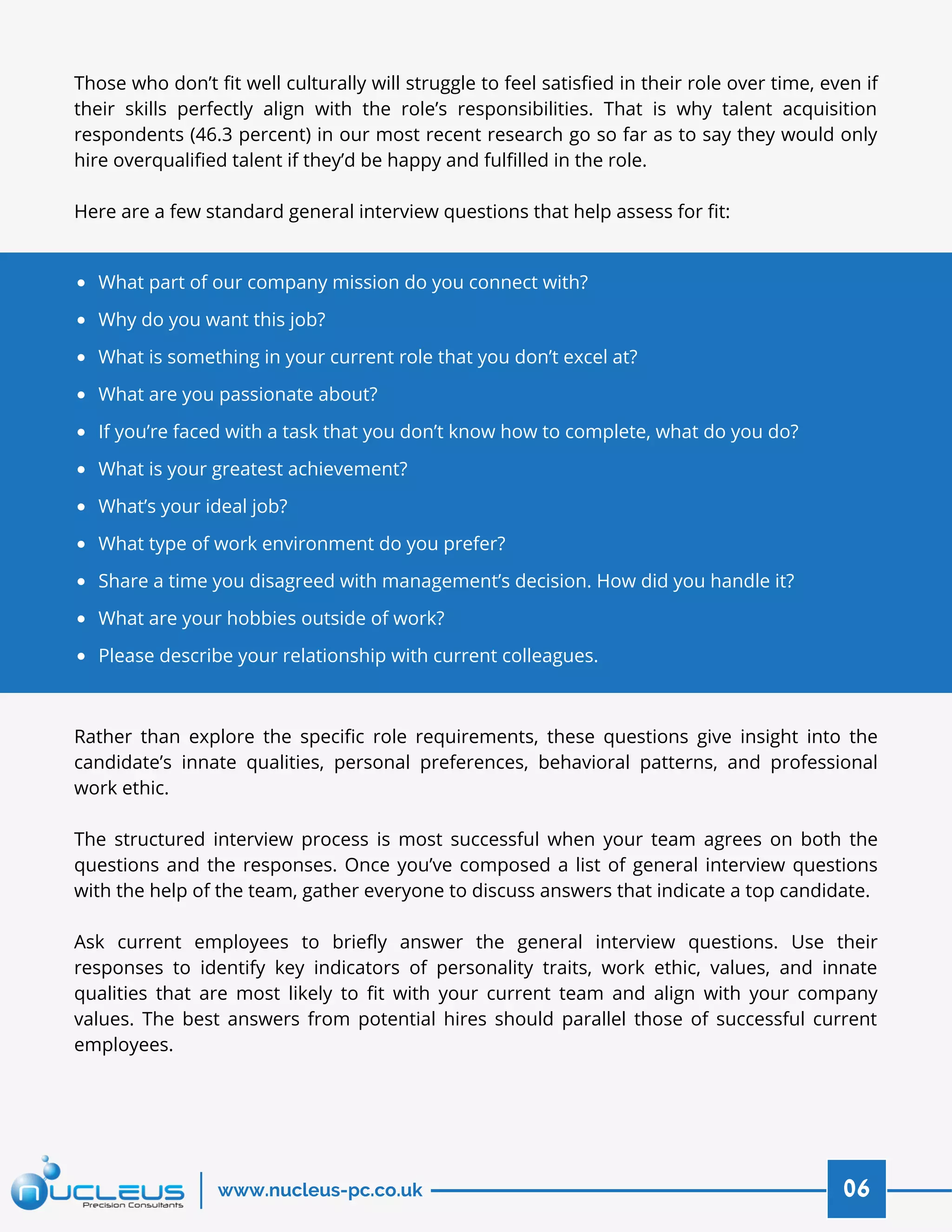 Nucleus creating a structured interview proccess | PDF