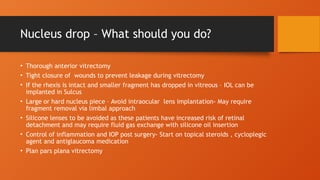 Complications of cataract surgery - Nucleus drop | PPTX