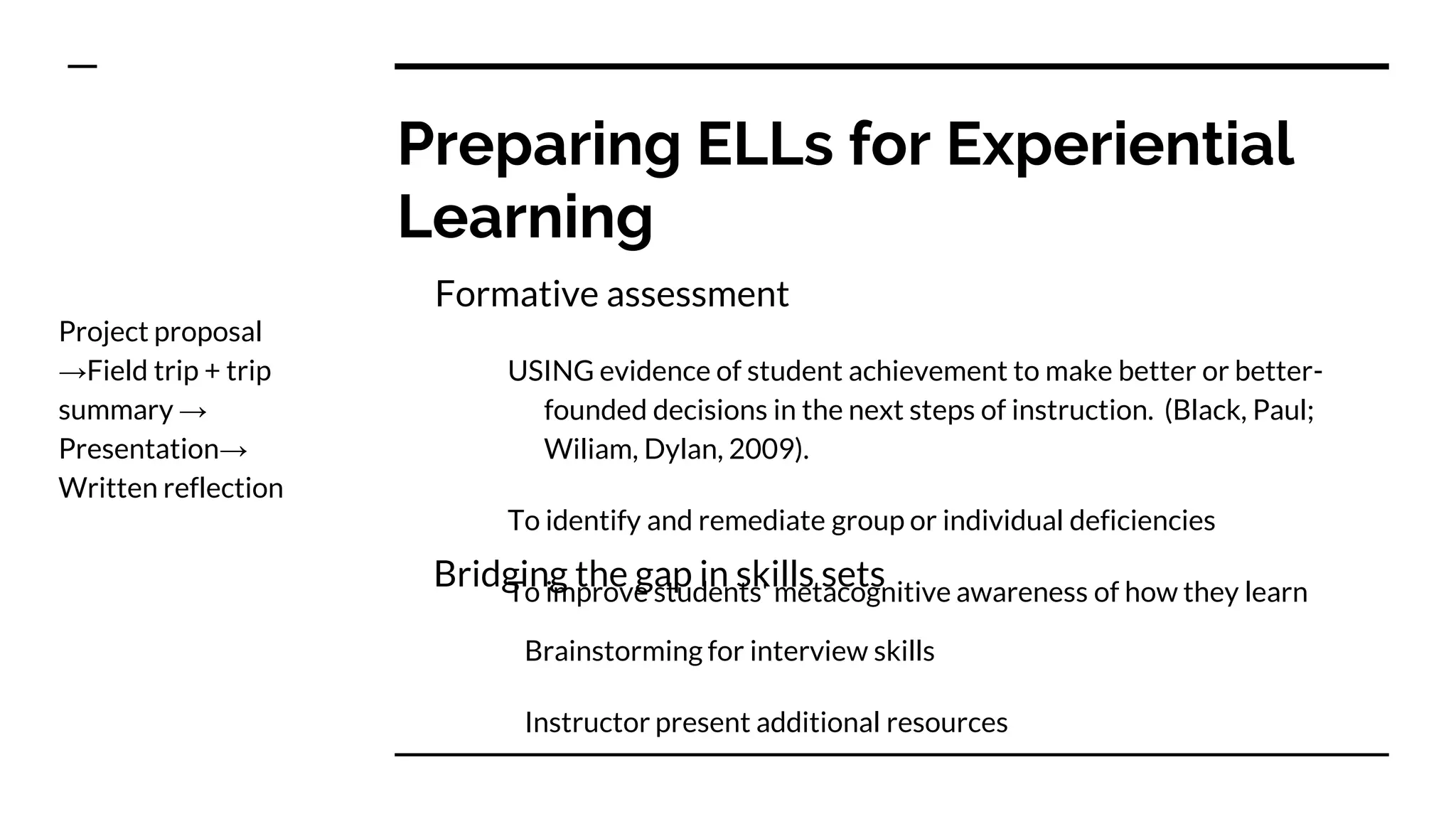 An Experiential Learning Project for English Language Learners | PPTX | Educational Assessment ...