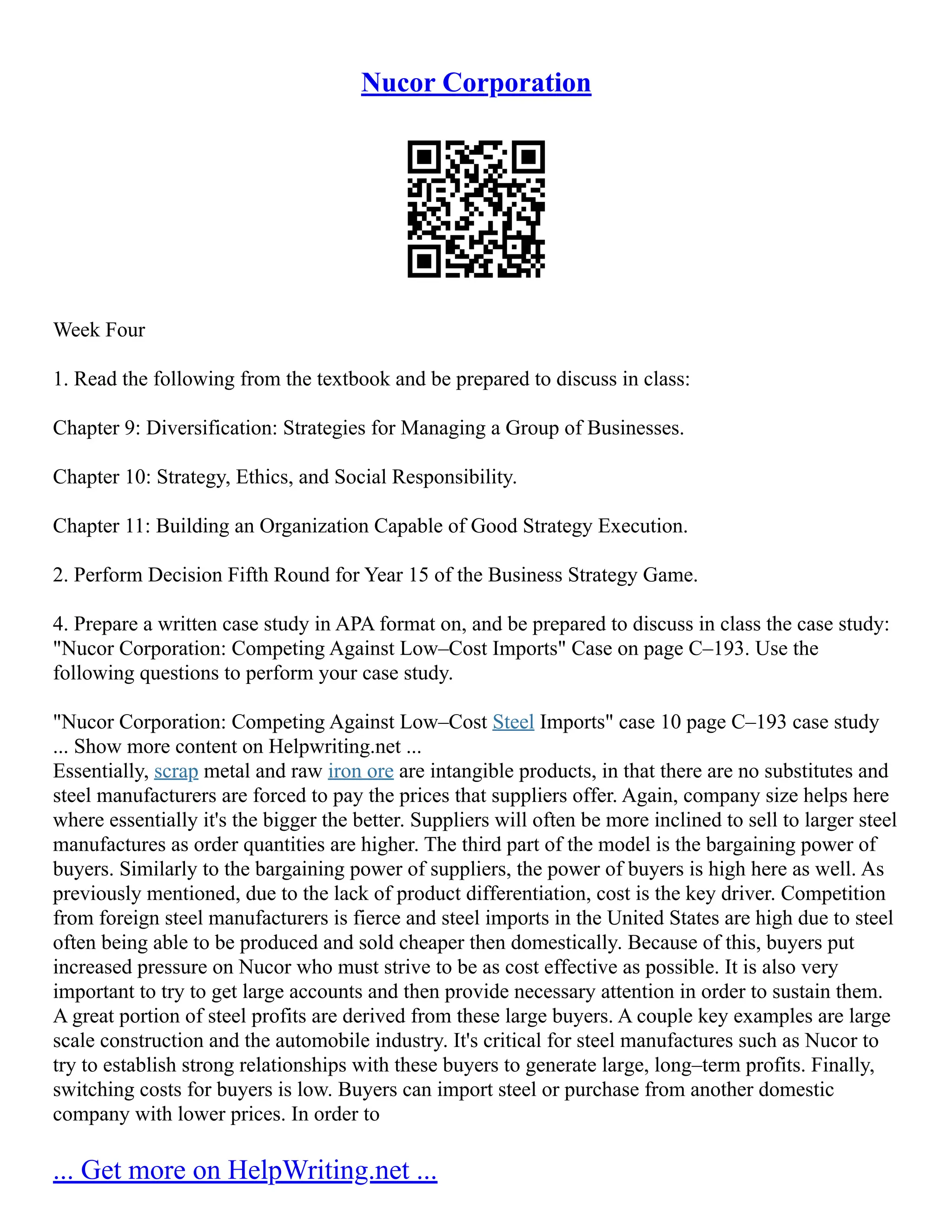 Nucor Executive Summary | PDF