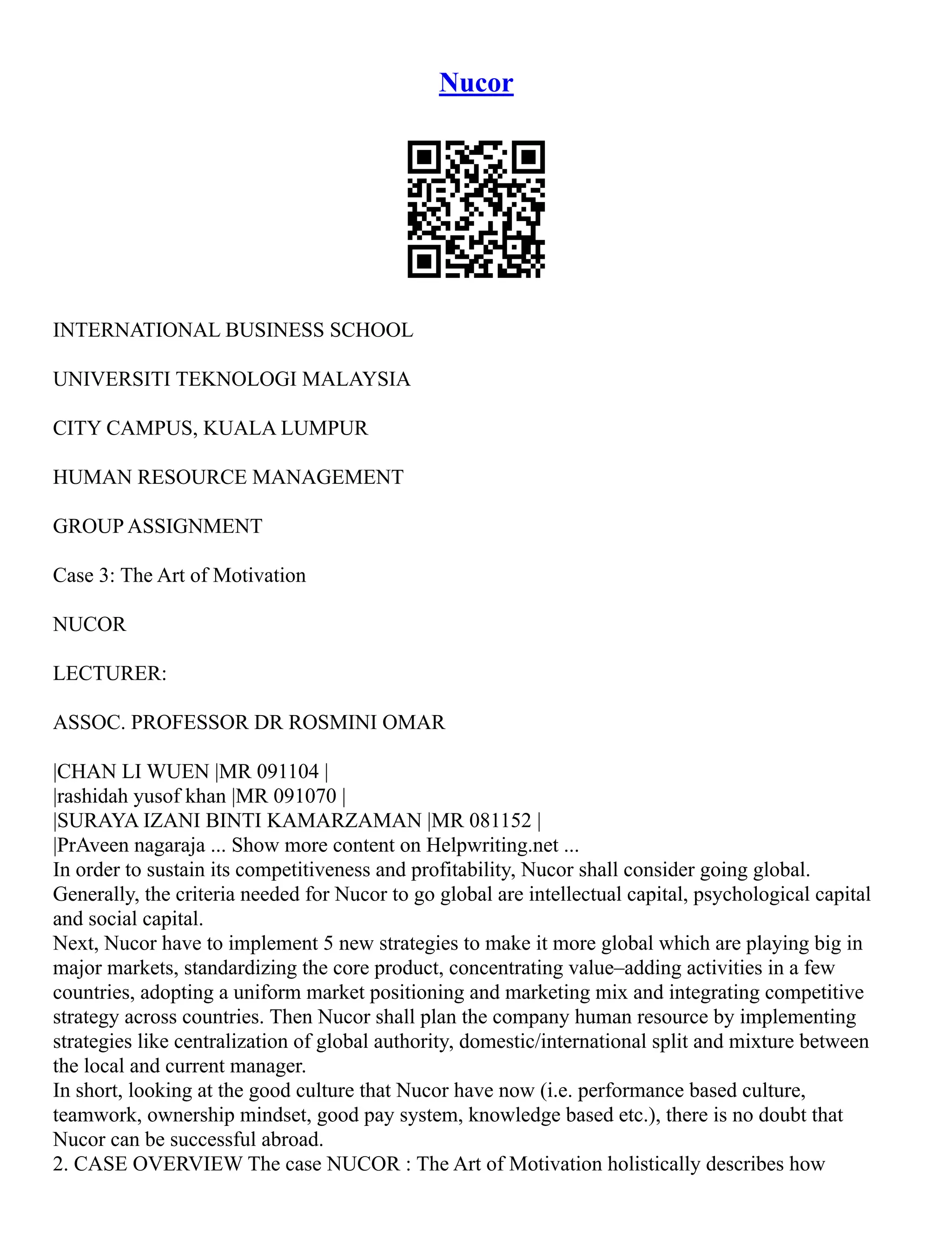 Nucor Executive Summary | PDF