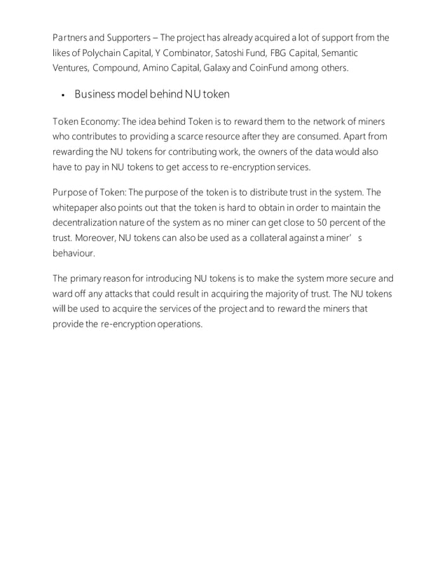 NuCypher ICO Review, Ratings And Complete Analysis | DOCX | Cloud ...