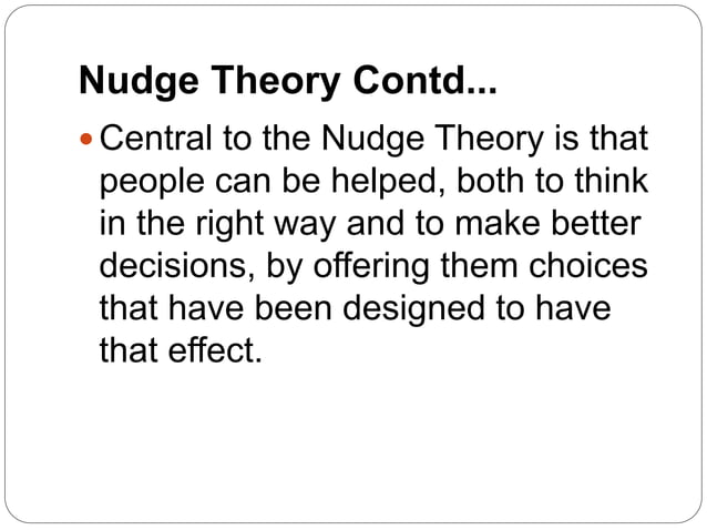 Nudge theory | PPT