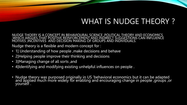 Nudge theory.pptx | Personal Finance