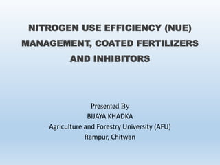Nitrogen Use Efficiency | PPTX