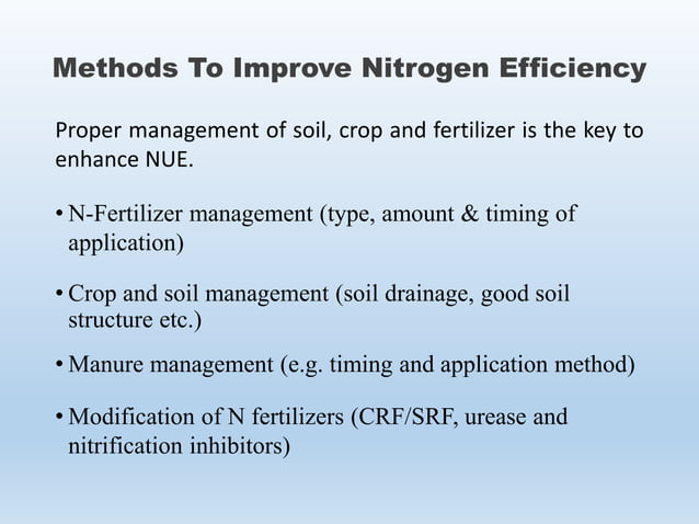 Nitrogen Use Efficiency | PPTX | Agriculture | Industries