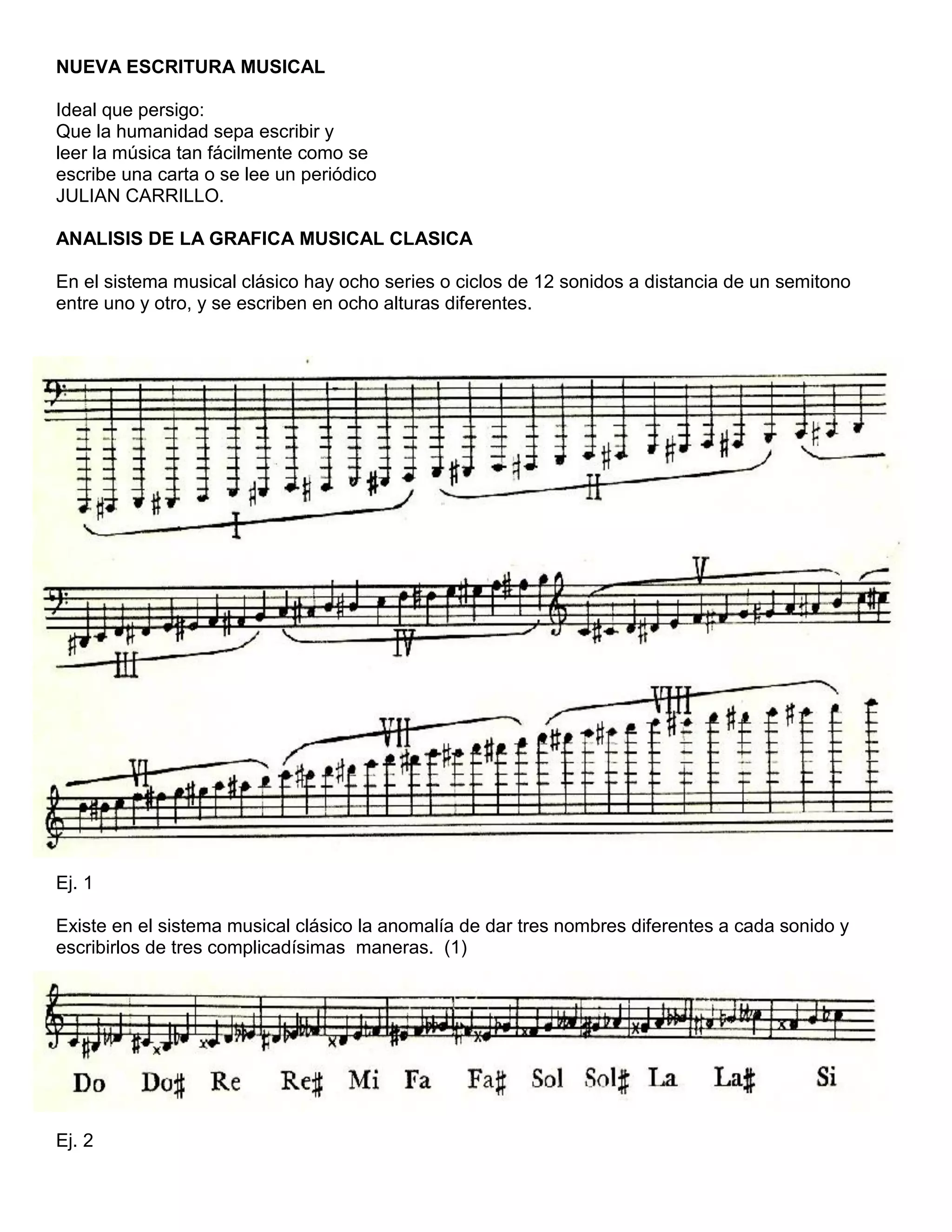 Nueva escritura musical - Julian Carrillo | PDF