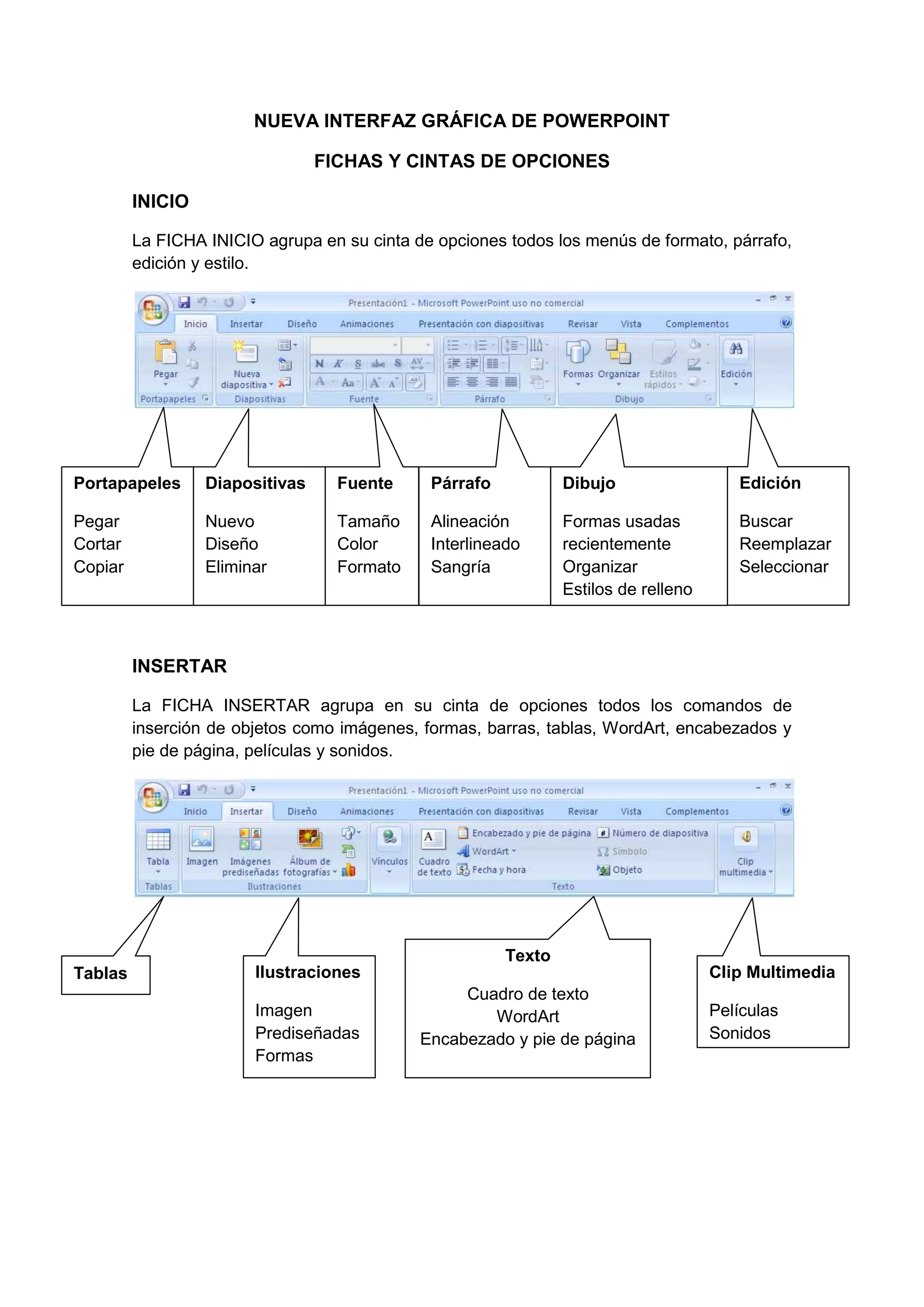 Nueva interfaz gráfica de powerpoint | DOCX