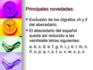 Nueva ortografía de la lengua española resumen | PPT