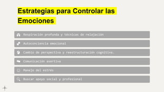 control de las emociones y sentimientos. | PPTX