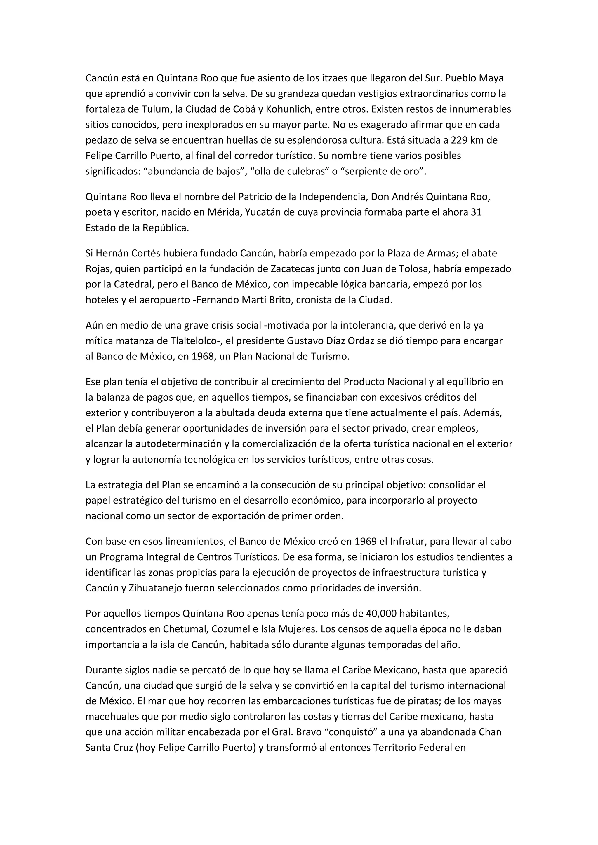 Historia de Cancun. | DOCX