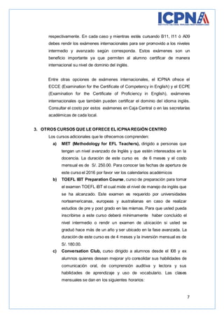 Nueva Guia del Alumno Adultos - ICPNA RC | DOCX
